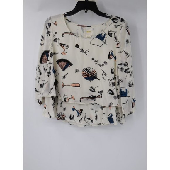 Maeve | Tops | Anthropologie Maeve Blouse Womens 2 Silk Lauered Wine ...